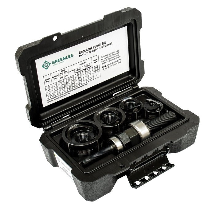 Greenlee 735BB Plastic Case Standard Round Manual Knockout Punch Kit 1/ ...