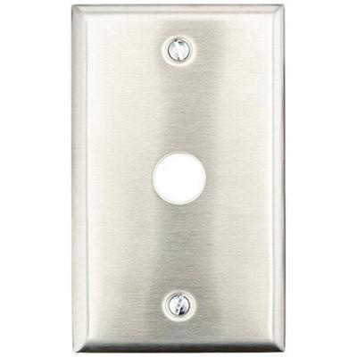 Edwards 147-1 1-Gang Pushbutton Switch Wallplate 1-Port Stainless Steel