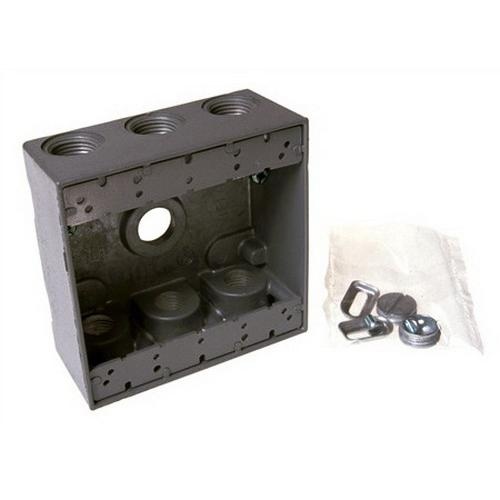 Raco 5348-0 Powder Coated Die Cast Aluminum 2-Gang Weatherproof ... Raco 5348-0 Powder Coated Die Cast Aluminum 2-Gang Weatherproof ...