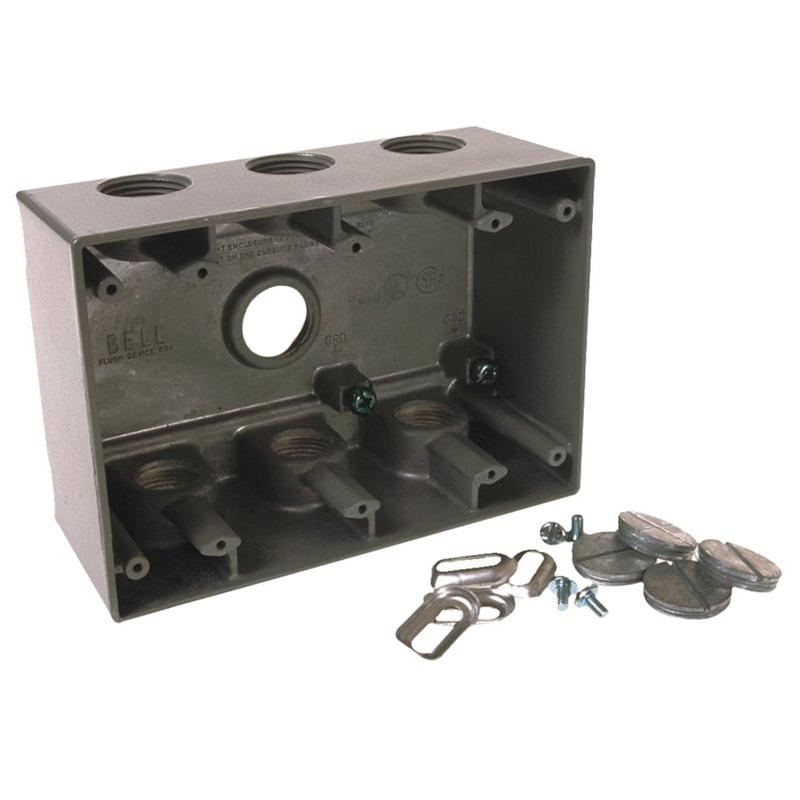 Raco 5390-0 Powder Coated Die Cast Aluminum 3-Gang Weatherproof ... Raco 5390-0 Powder Coated Die Cast Aluminum 3-Gang Weatherproof ...