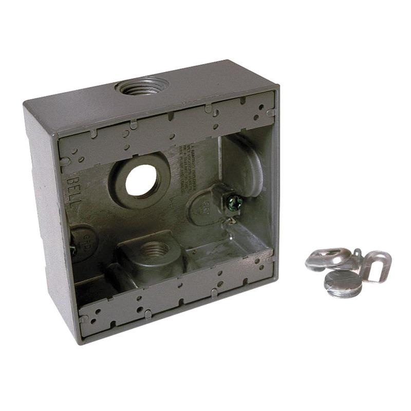 Raco 5333-0 Powder Coated Die Cast Aluminum 2-Gang Weatherproof ... Raco 5333-0 Powder Coated Die Cast Aluminum 2-Gang Weatherproof ...