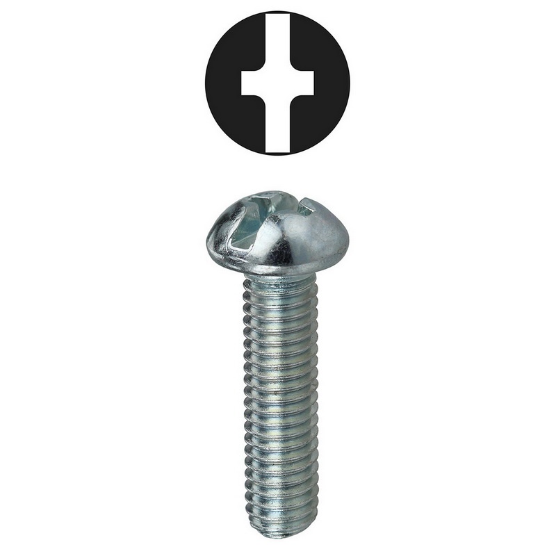 Dottie RMC8323 Zinc Plated Steel Phillips/Slotted Drive Round Head ...