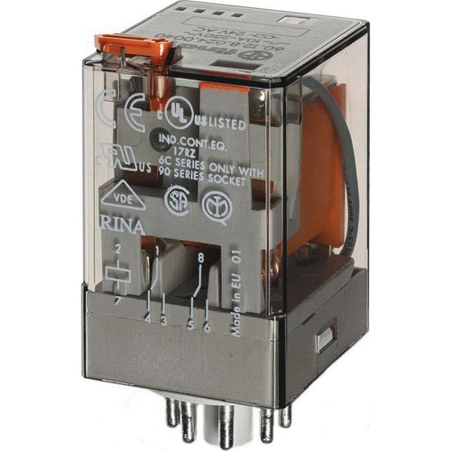 Finder 60.12.9.0120040 2-Pole 2 Form C DPDT DC Operated General Purpose ...