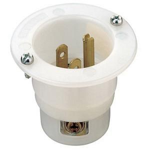 Leviton 5278-C 3-Wire 2-Pole Straight Blade Industrial Grade Flanged ...